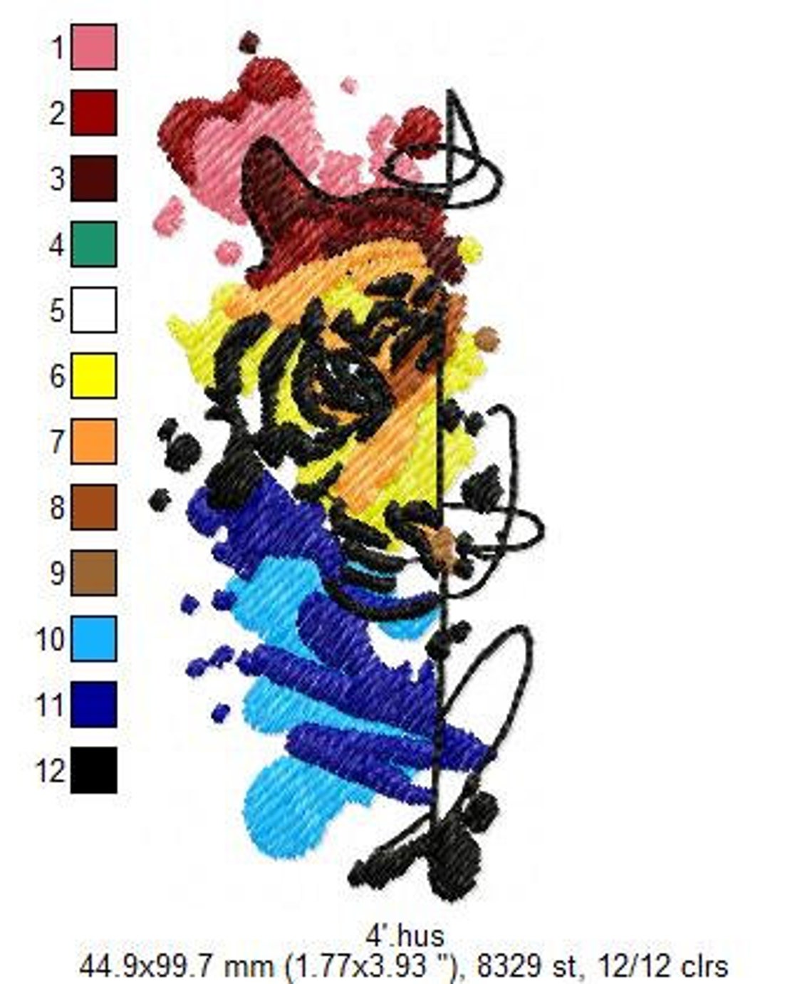 Tiger Machine Embroidery Design, Tiger Embroidery File, Watercolor ...