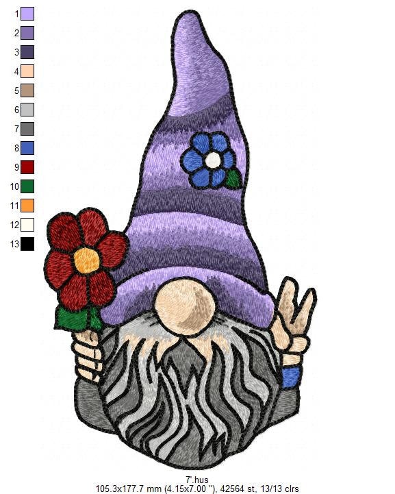 Gnome Embroidery Designs for Machine, Gnome Embroidery Patterns,gnome ...