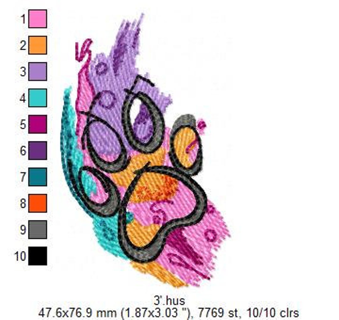Paw Machine Embroidery Designspaw Embroidery Designspaw - Etsy
