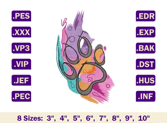 Paw Machine Embroidery Designspaw Embroidery Designspaw - Etsy