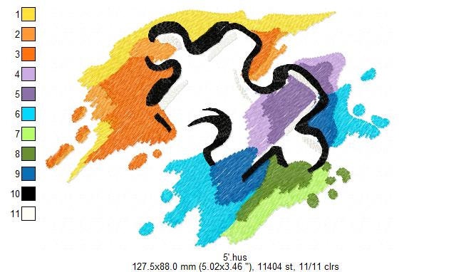 Puzzle Embroidery Design Puzzle Embroidery Patternpuzzle | Etsy