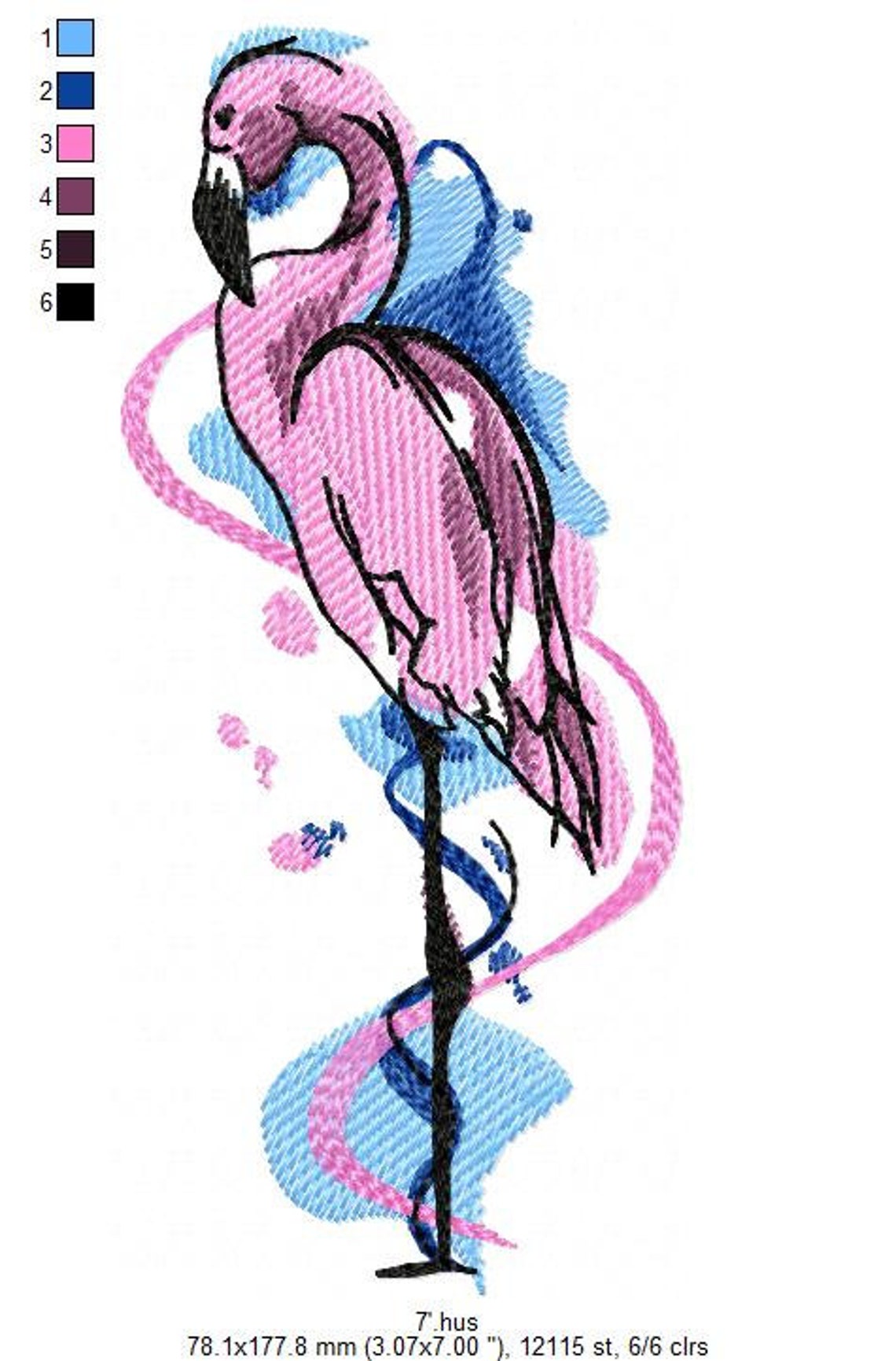 Flamingo Machine Embroidery Design Flamingo Embroidery File - Etsy