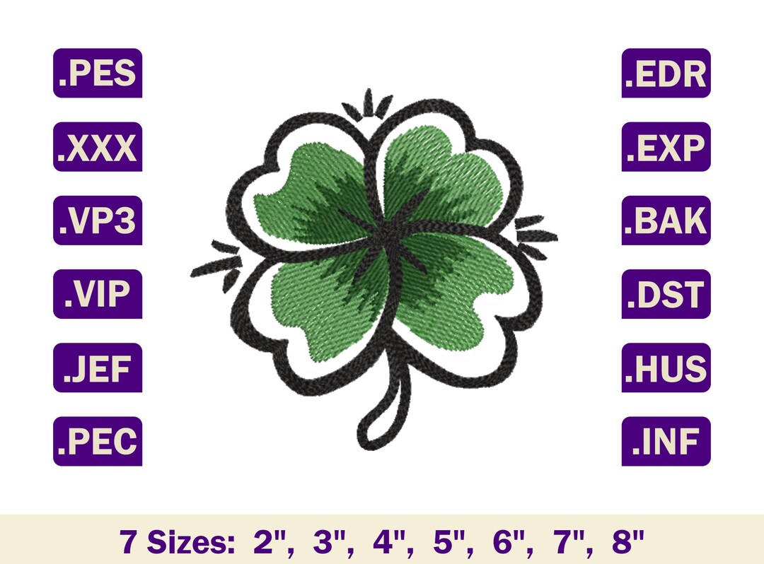 Four Leaf Clover Machine Embroidery Designs, Lucky Clover Machine ...
