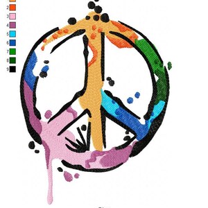 Peace Sign Embroidery Design, Peace Sign Embroidery Pattern,peace ...
