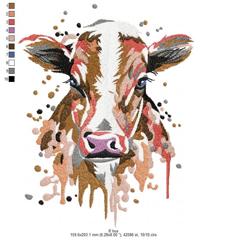 Cow Machine Embroidery Designs Cow Embroidery Pattern Cow - Etsy