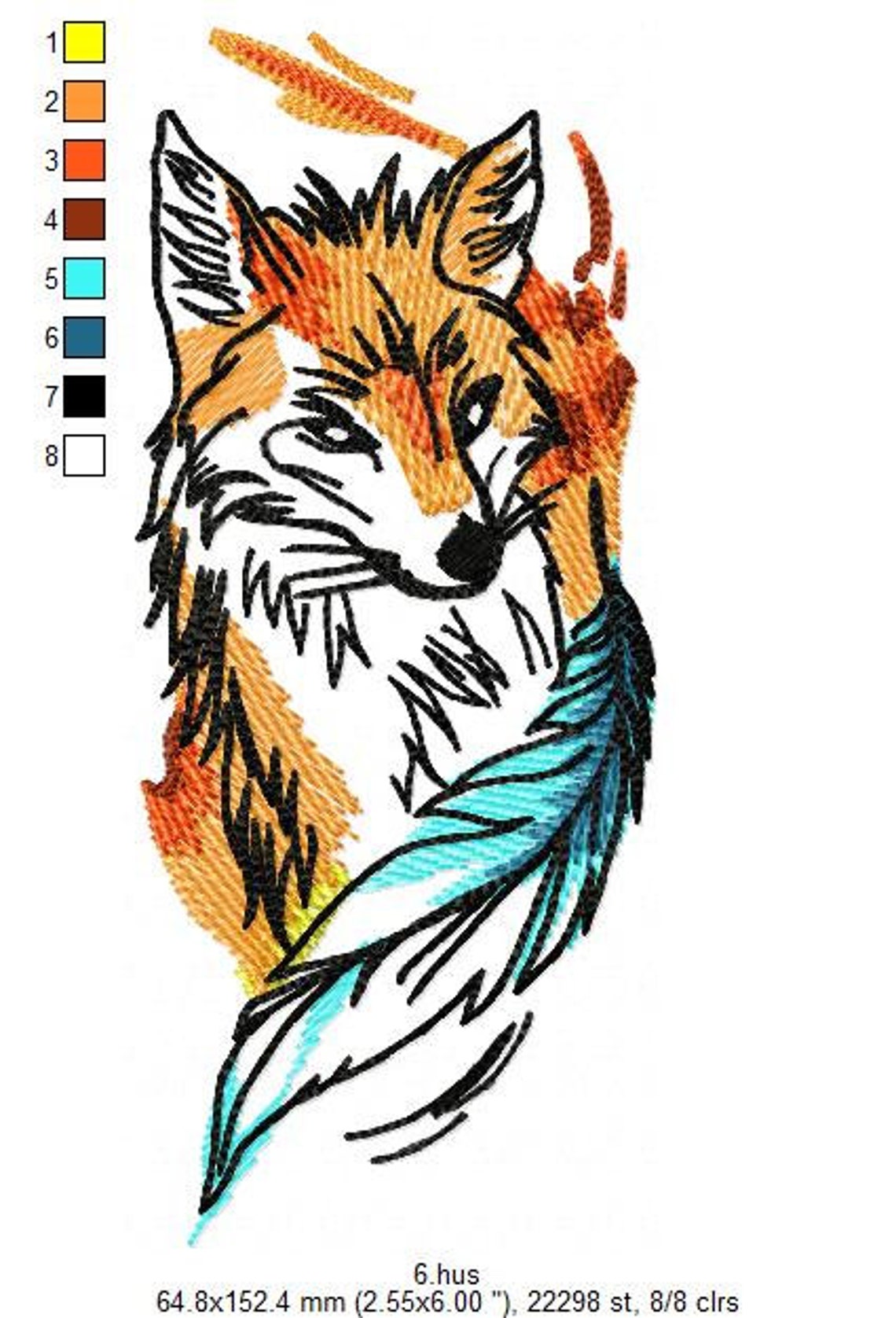 Fox Machine Embroidery Designsfox Embroidery Designsfox | Etsy