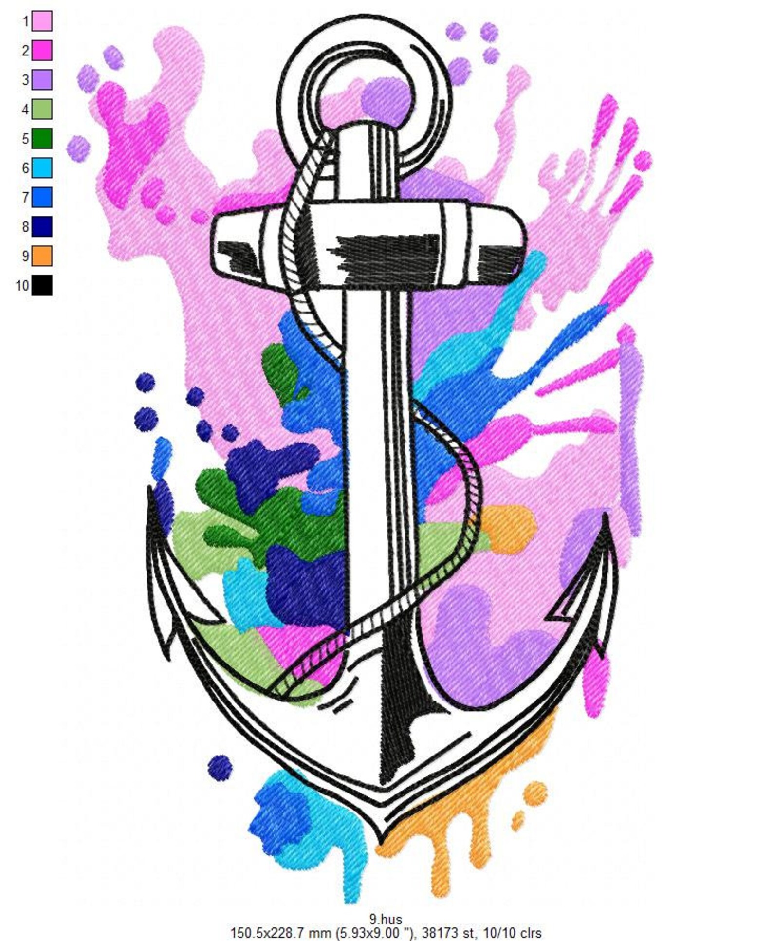 Anchor Machine Embroidery Design Anchor Embroidery File | Etsy