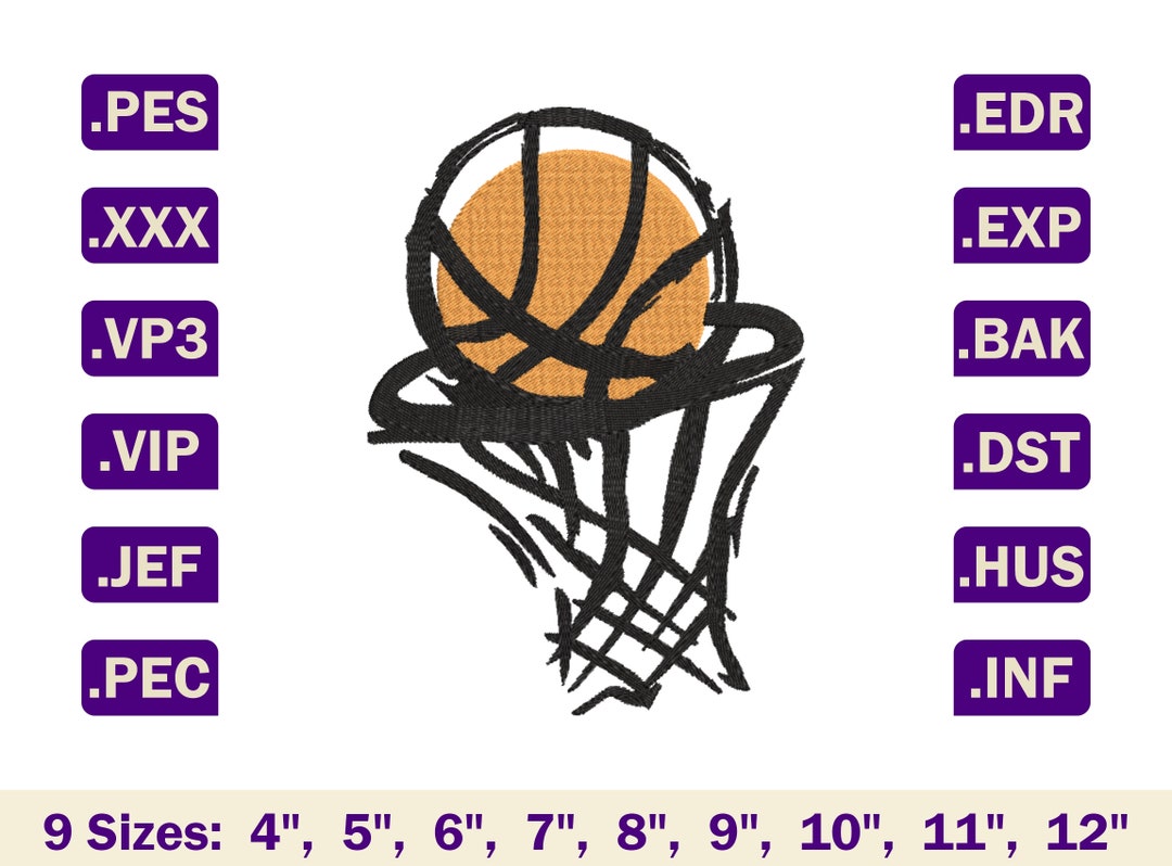 Basketball Machine Embroidery Design, Basketball Embroidery Pattern ...