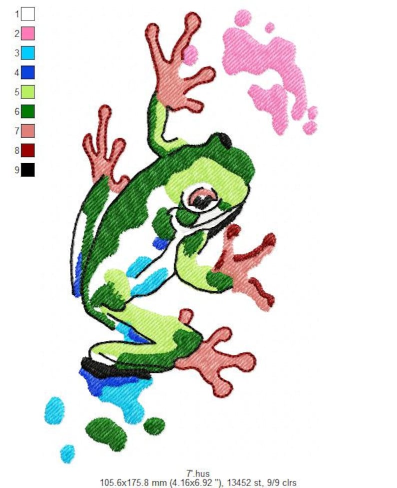 Frog Machine Embroidery Designs, Frog Embroidery Pattern, Frog ...