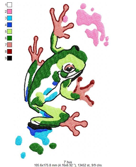 Frog Machine Embroidery Designs Frog Embroidery Pattern Frog - Etsy
