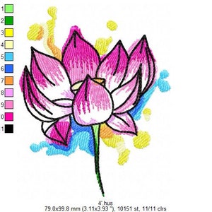 Lotus Embroidery Design, Lotus Embroidery File, Lotus Embroidery ...