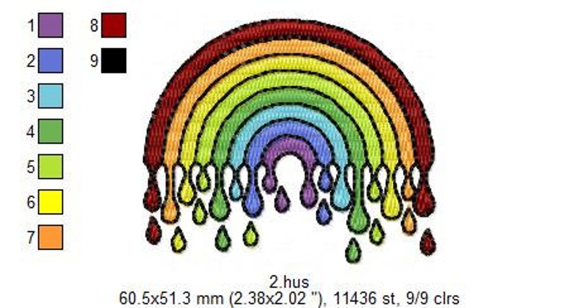 Rainbow Machine Embroidery Designsmachine Embroidery Designs - Etsy
