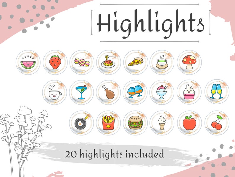 Food Instagram Story Highlight Iconsinstagram Highlight - Etsy