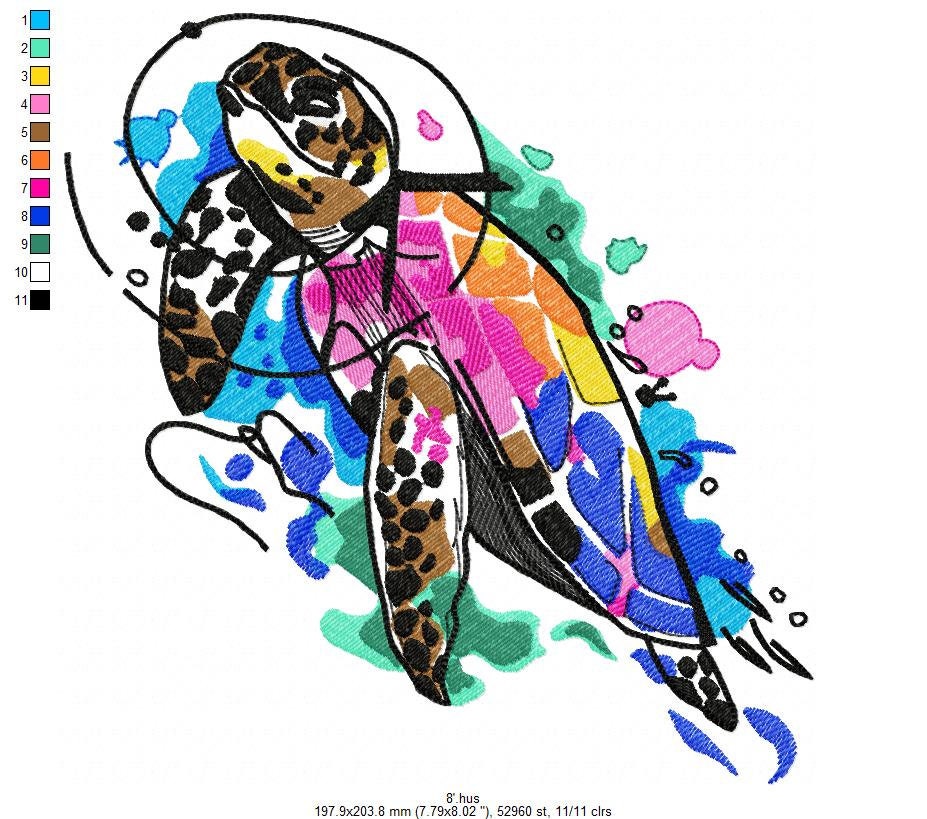 Turtle Machine Embroidery Designsturtle Embroidery - Etsy