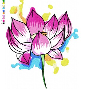 Lotus Embroidery Design, Lotus Embroidery File, Lotus Embroidery ...