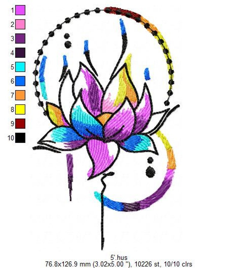 Mandala Lotus Machine Embroidery Designsmandala Lotus | Etsy