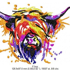 Bull Head Embroidery Design, Animal Machine Embroidery Design, Animal ...