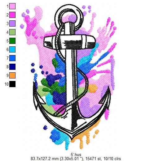 Anchor Machine Embroidery Design Anchor Embroidery File | Etsy