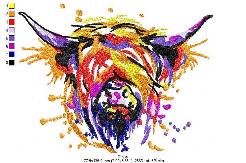 Bull Head Embroidery Design Animal Machine Embroidery Design - Etsy