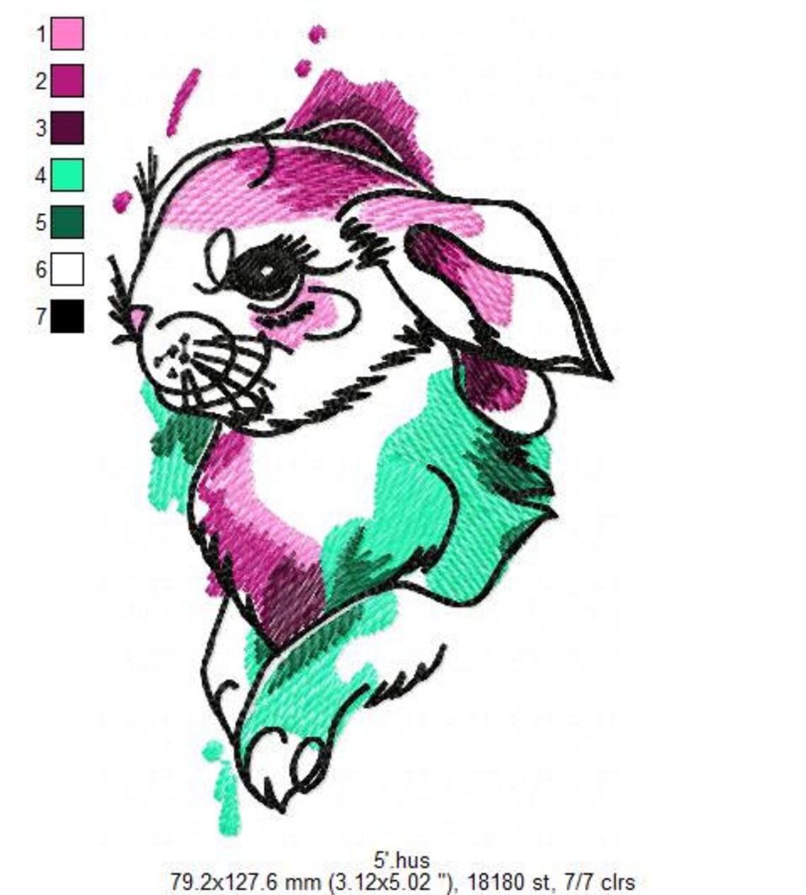 Rabbit Machine Embroidery Designsrabbit Embroidery - Etsy