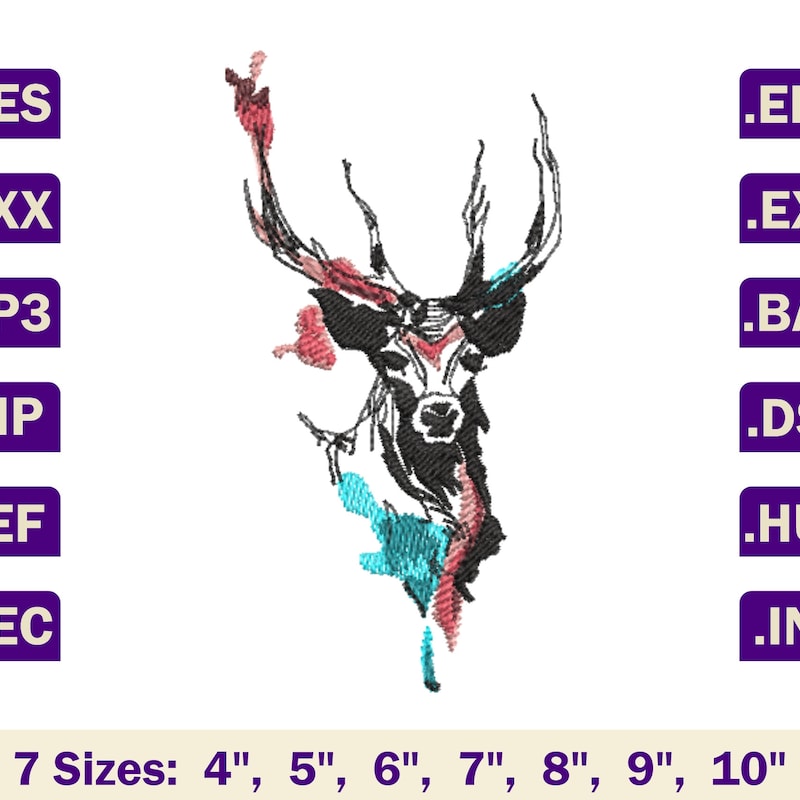 Deer Embroidery - Etsy