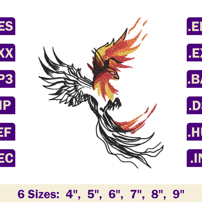 Phoenix Embroidery - Etsy