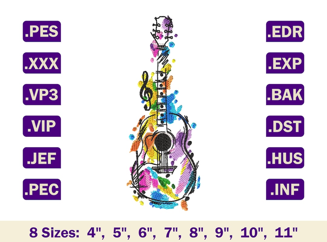 Guitar Machine Embroidery Designs,guitar Embroidery Designs,guitar ...