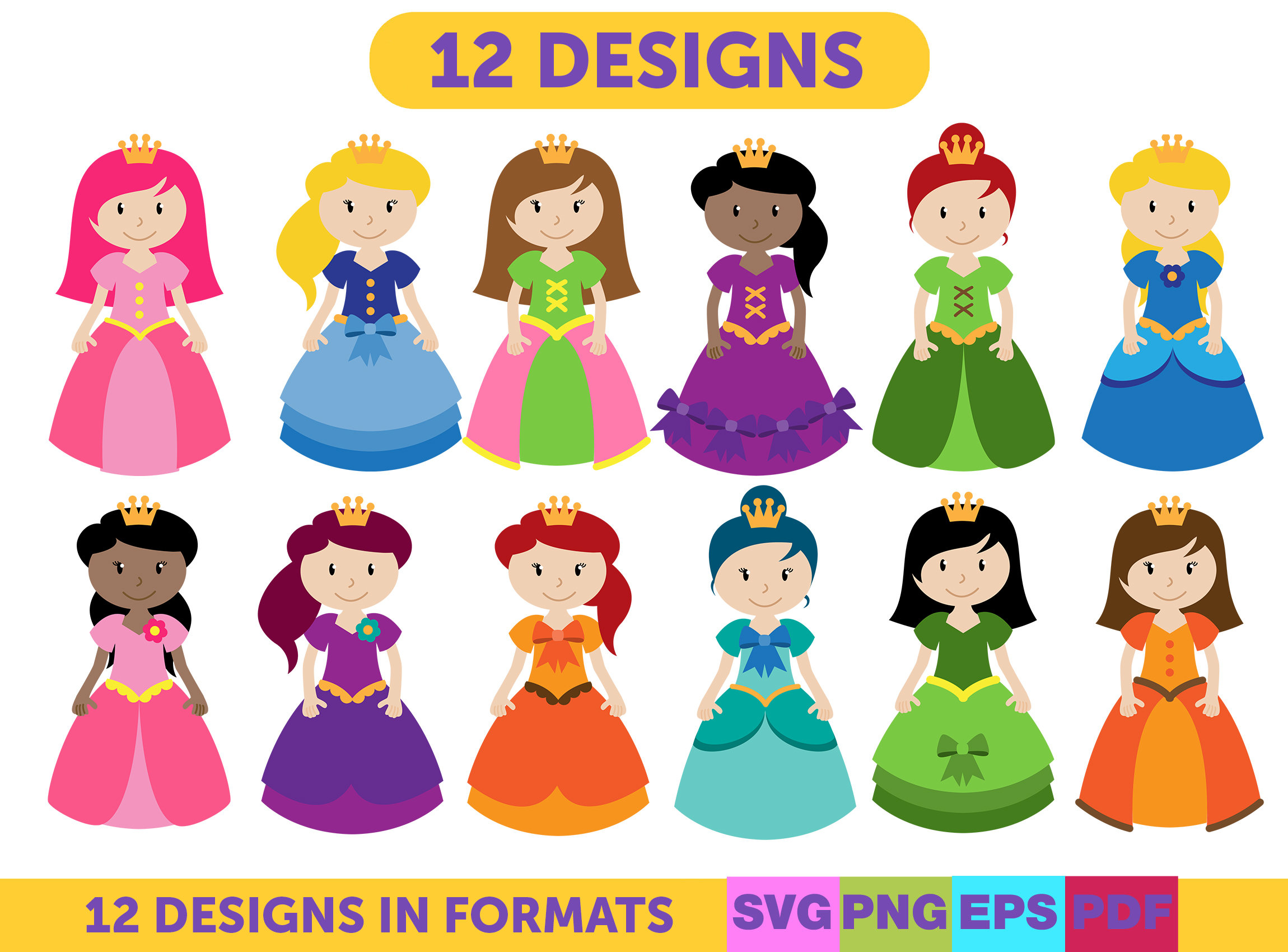 Princess Svgprincess Clipartlittle Princess Svgprincess - Etsy