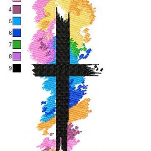 Cross Machine Embroidery Design, Cross Embroidery Pattern, Cross ...