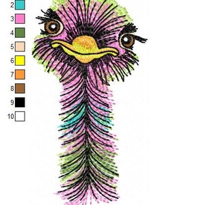 Ostrich Machine Embroidery Design, Ostrich Embroidery File, Ostrich ...