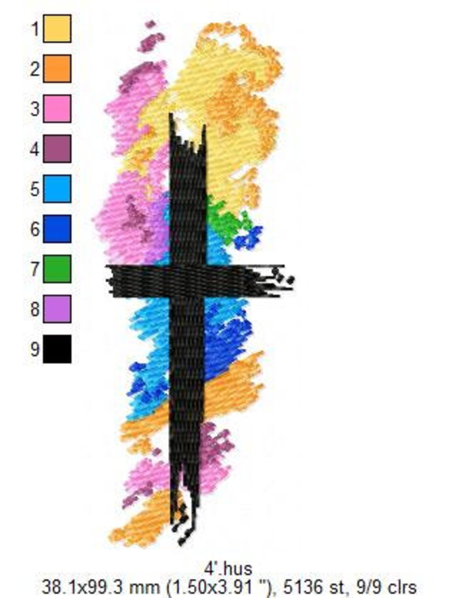 Cross Machine Embroidery Design Cross Embroidery Pattern | Etsy