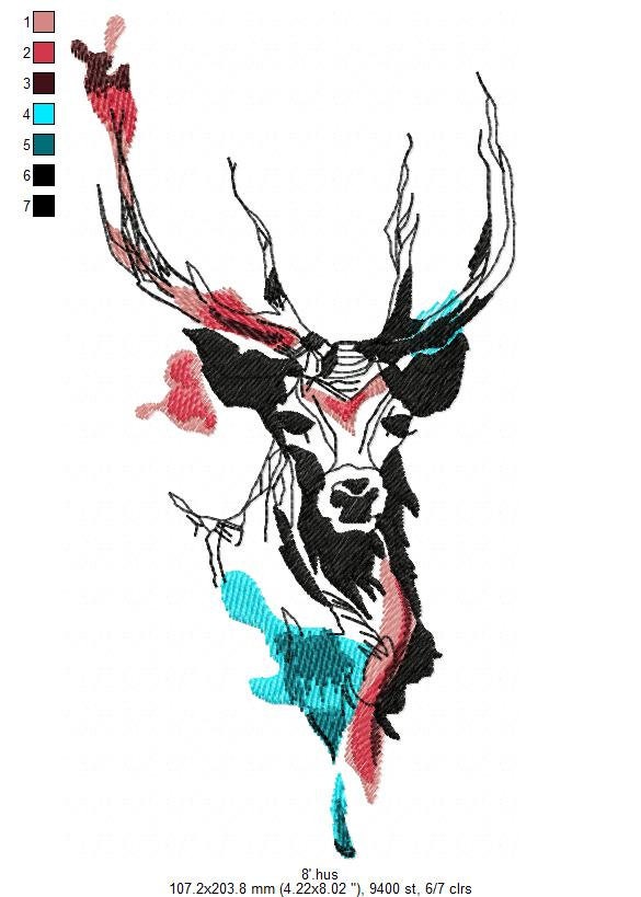 Deer Machine Embroidery Designsdeer Embroidery Designsdeer | Etsy