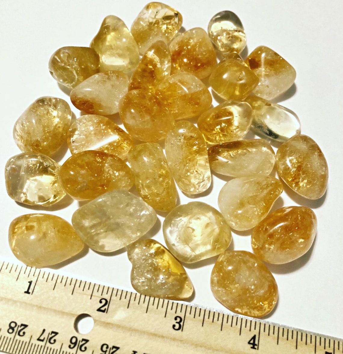 Natural Citrine Tumbled Stones Size S Yellow Citrine | Etsy