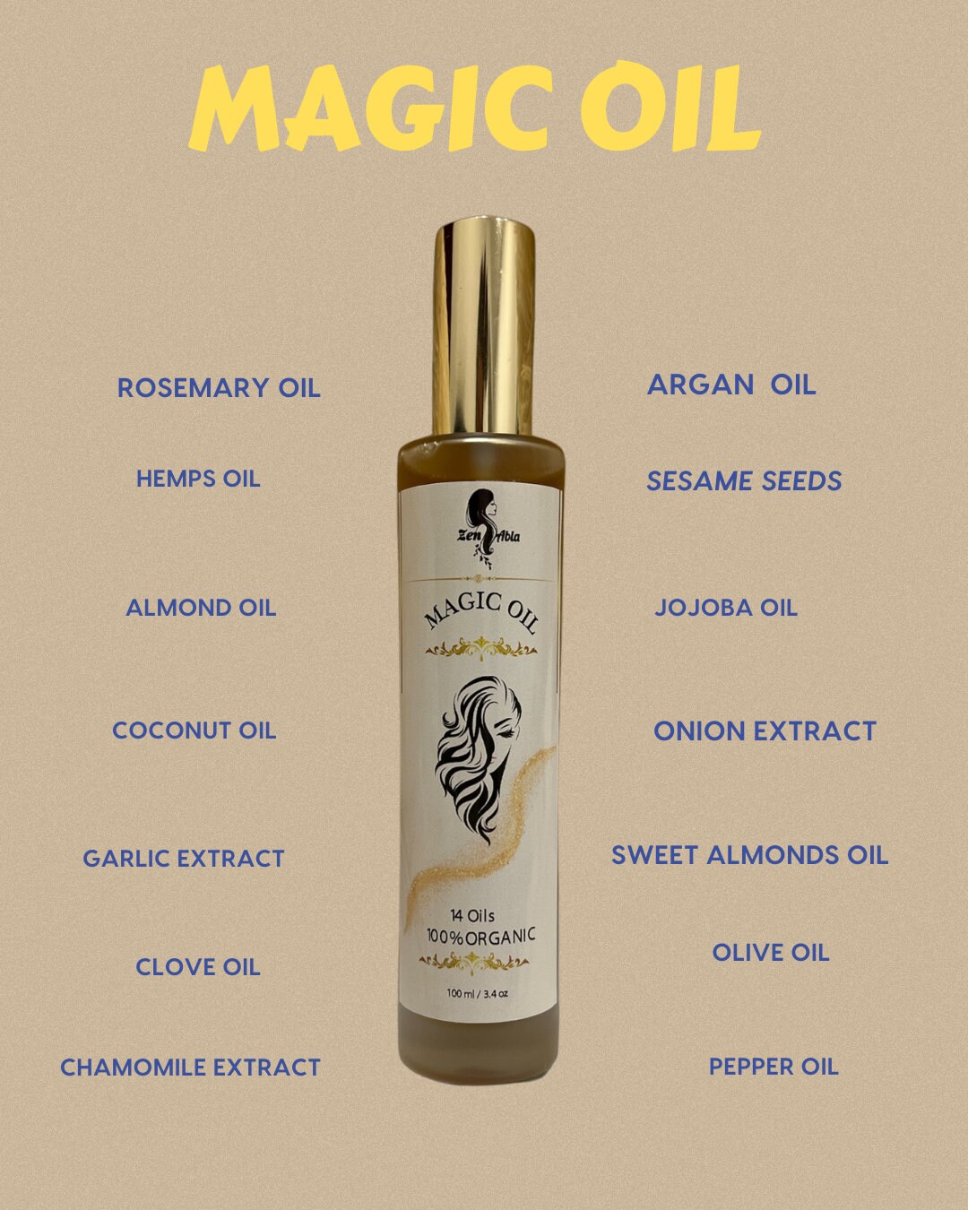 Hair Growth Oil With Rosemary Argan Oil Avocado Oil and Many More ...