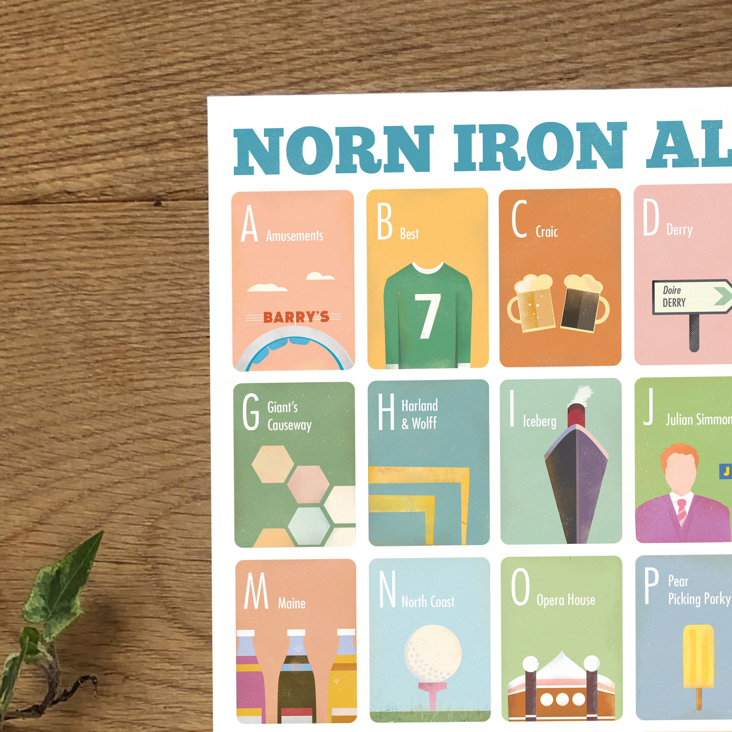 Northern Ireland Alphabet A-Z of Northern Ireland Print - Etsy