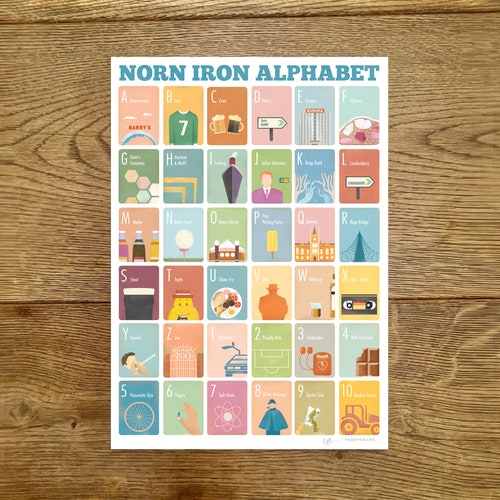 Northern Ireland Alphabet A-Z of Northern Ireland Print - Etsy