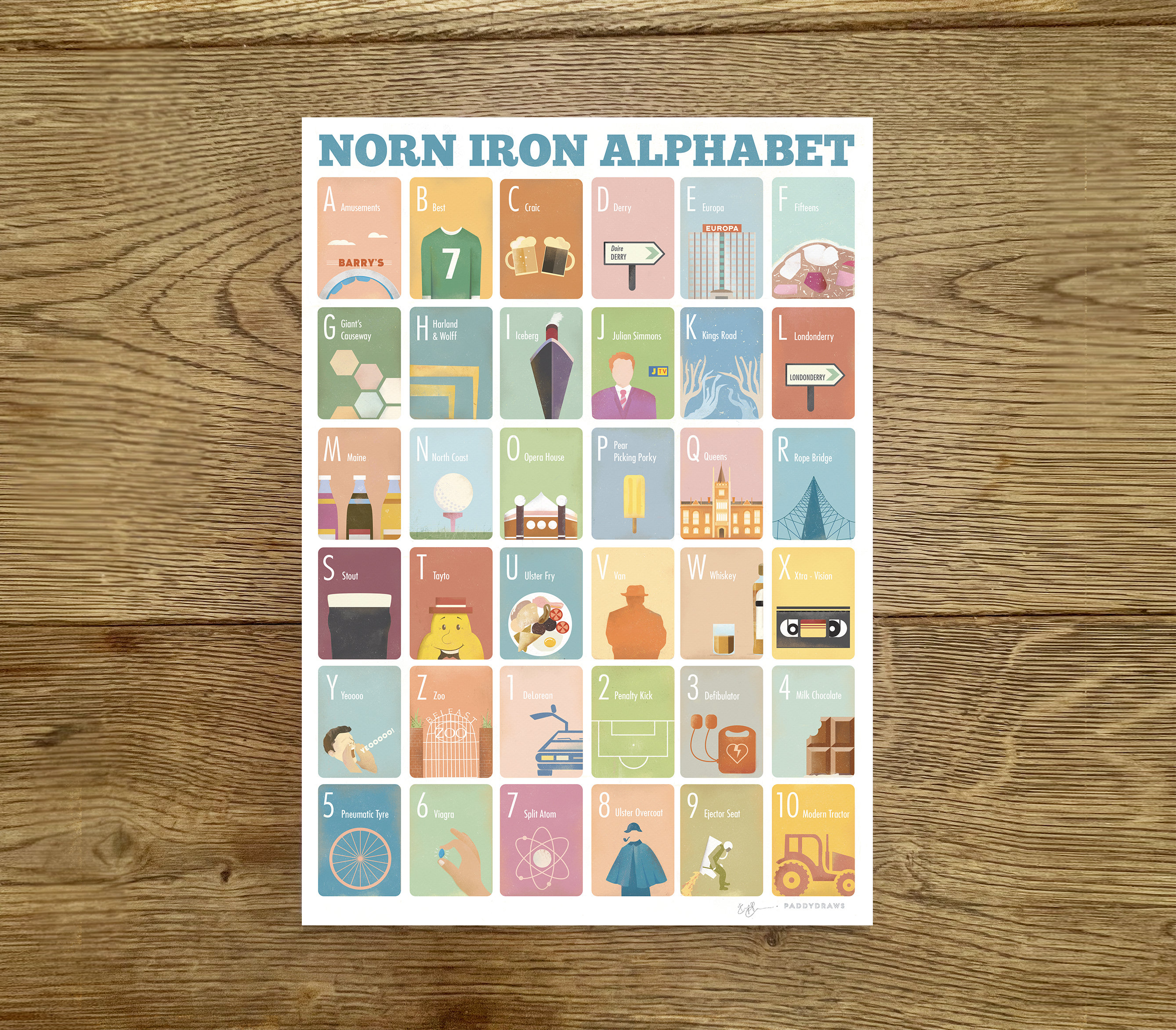 Northern Ireland Alphabet A-Z of Northern Ireland Print - Etsy