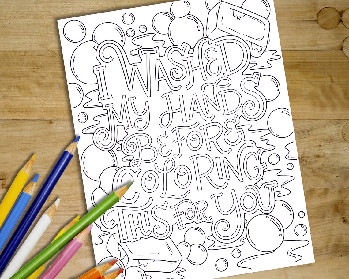 Quarantine Coloring Sheets Printables || Social Distancing Greeting ...