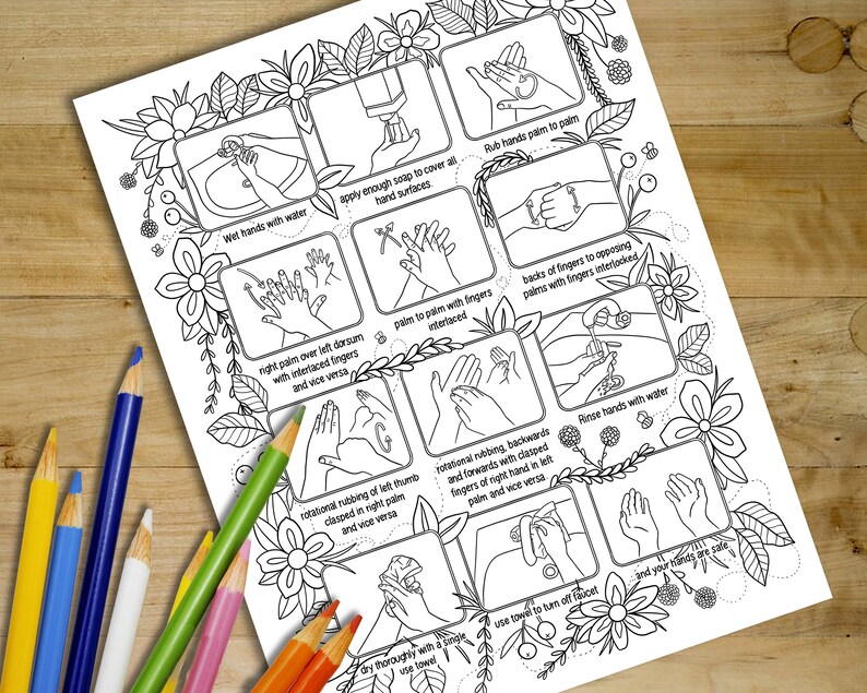 Social Distancing Adult Coloring Pages Wash Your Hands Colouring Sheets ...
