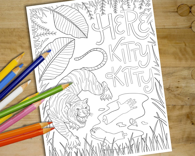 Printable Tiger King Coloring Sheets - Digital Joe Exotic Adult ...