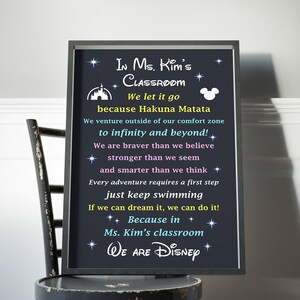 Teacher Gift, Disney Classroom Poster, Teacher Gifts, Teacher Thank You ...