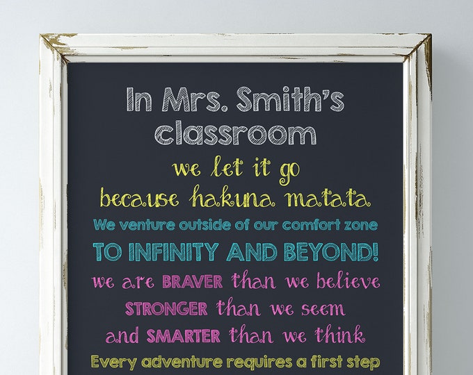 Disney Teacher Appreciation Gift Classroom Poster, Disney Quotes, Gift ...