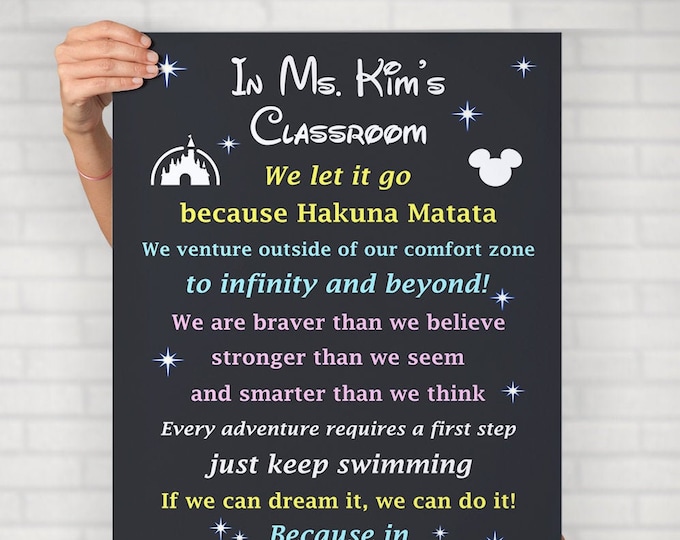Teacher Gift, Disney Classroom Poster, Teacher Gifts, Teacher Thank You ...