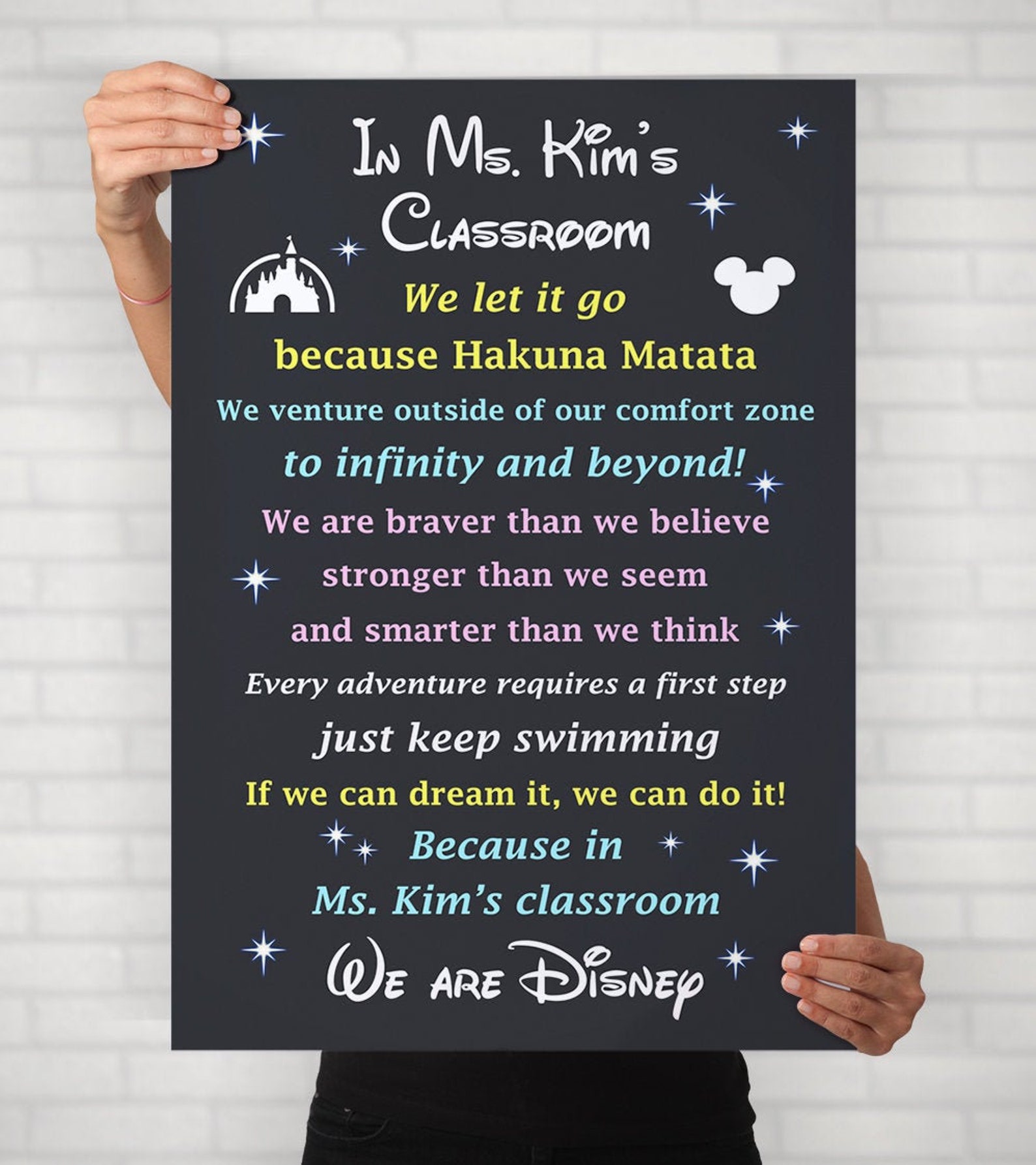 Teacher Gift Disney Classroom Poster Teacher Gifts Teacher - Etsy