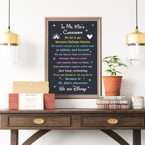 Teacher Gift, Disney Classroom Poster, Teacher Gifts, Teacher Thank You ...