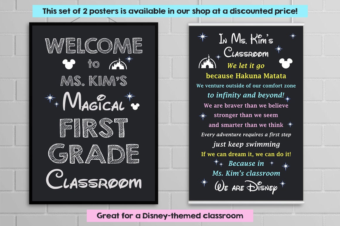 Teacher Gift Disney Classroom Poster Teacher Gifts Teacher - Etsy