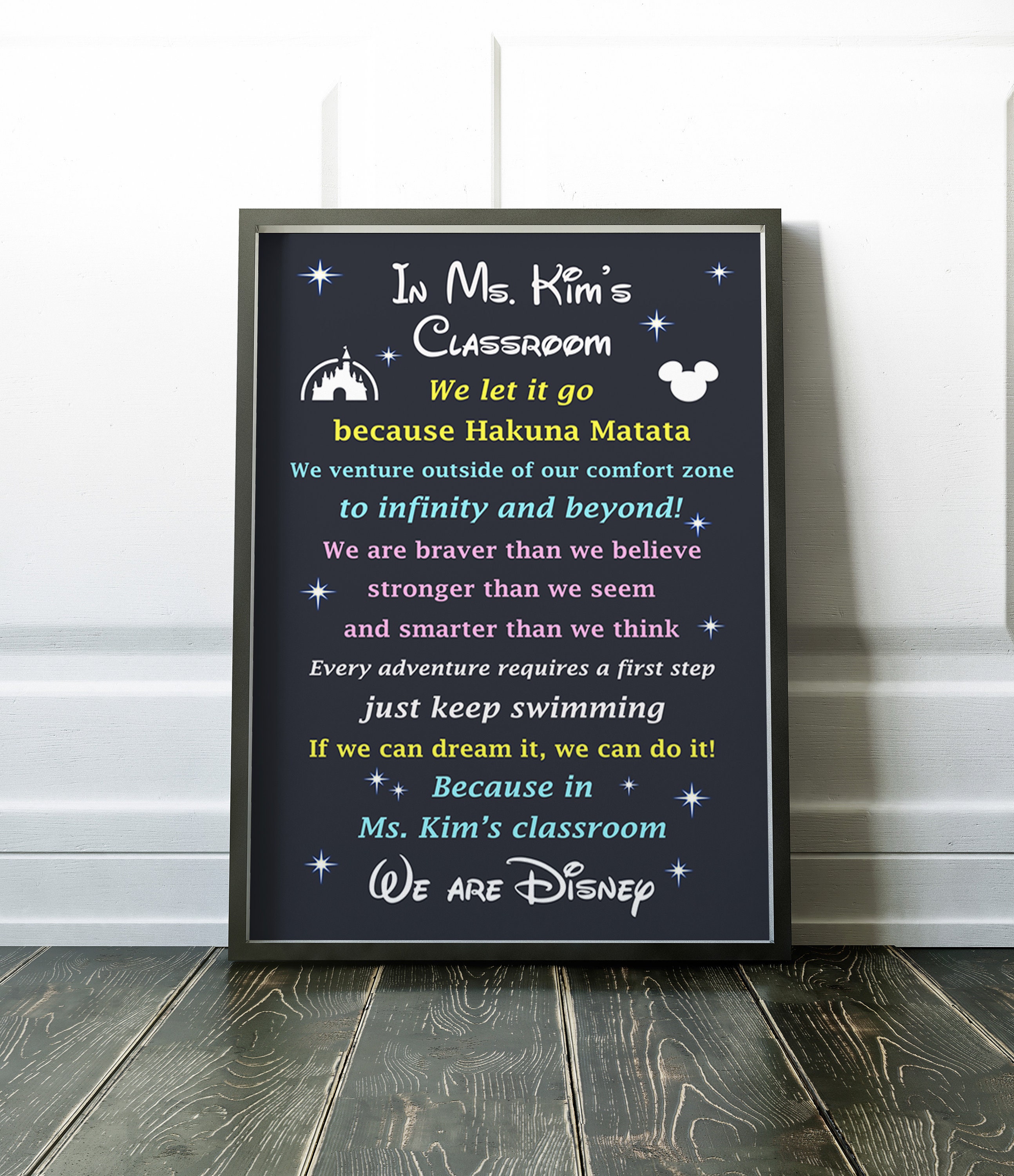 Teacher Gift Disney Classroom Poster Teacher Gifts Teacher - Etsy