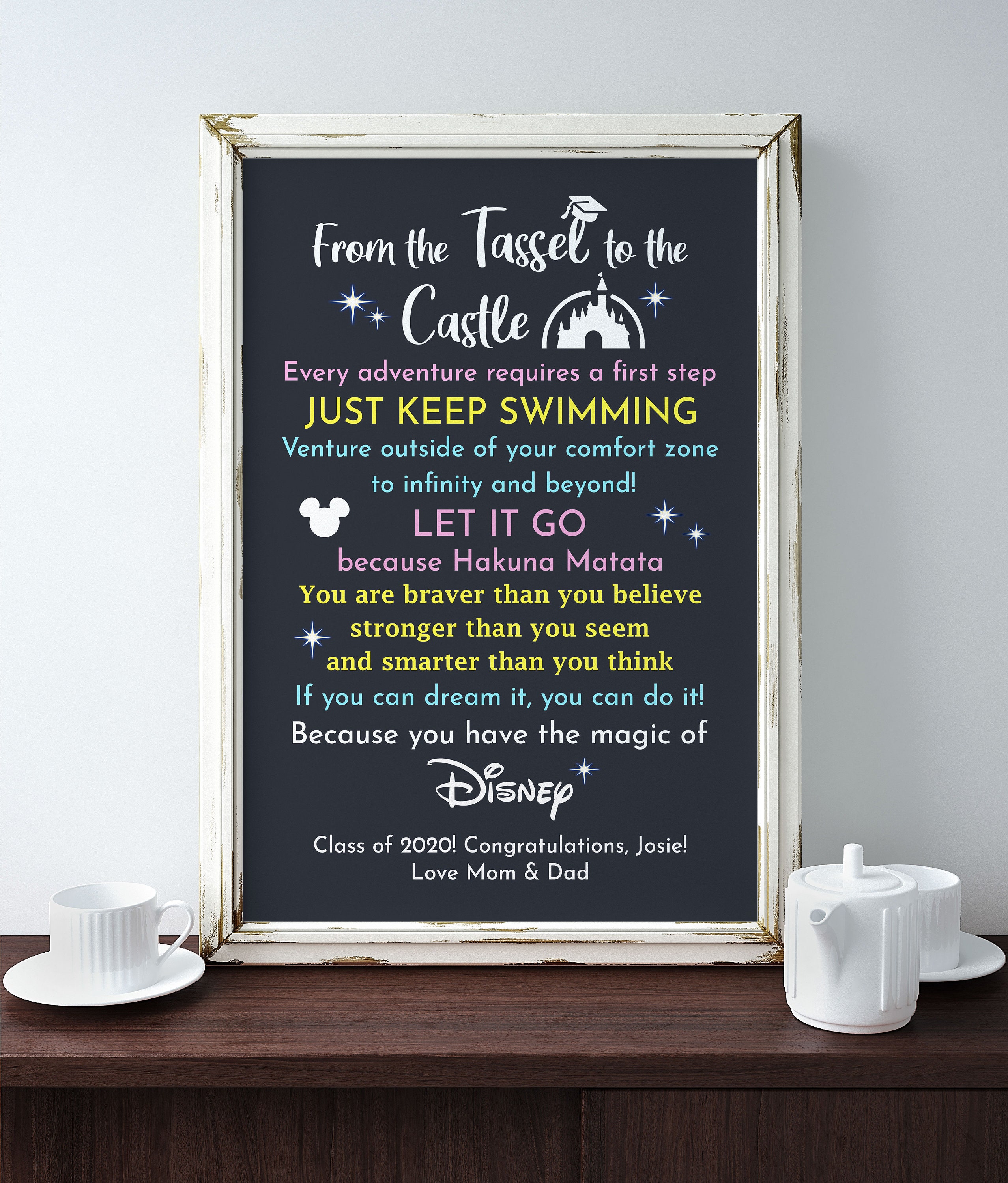 Inspiring Graduation Gift With Disney Quotes Personalized for - Etsy