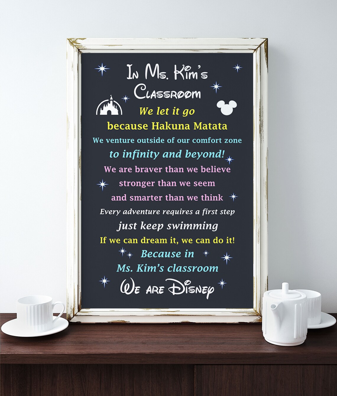 Teacher Gift Disney Classroom Poster Teacher Gifts Teacher - Etsy