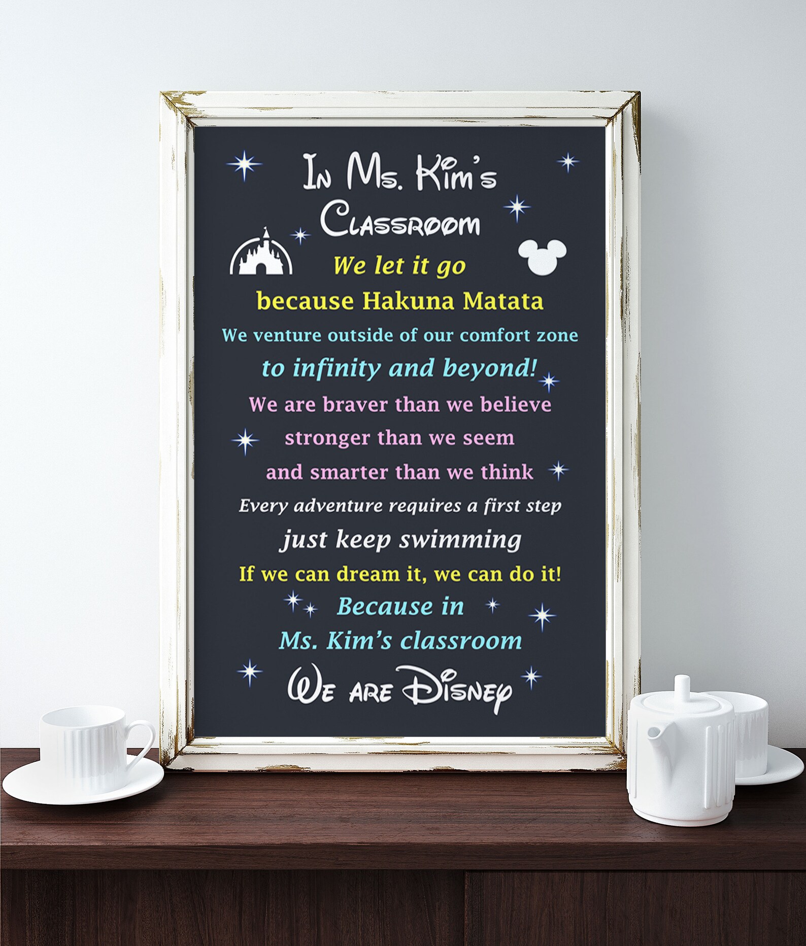 Teacher Gift Disney Classroom Poster Teacher Gifts Teacher - Etsy